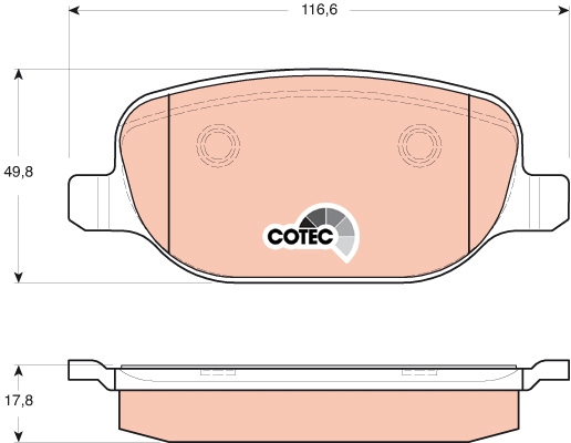 Brake Pad Set, disc brake TRW GDB1649 for Alfa Romeo, Lancia ...